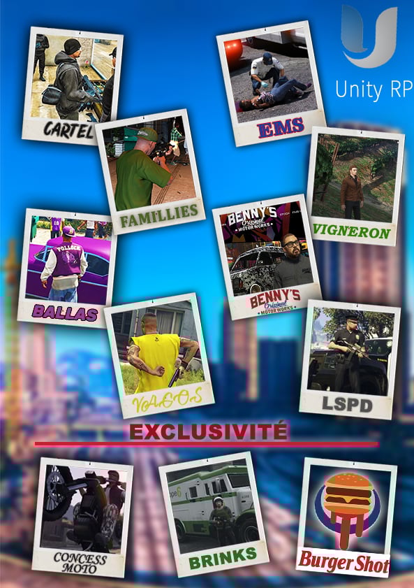 FR | Unity Role Play | SEMI-WL | 90 FPS | Serious RP | Staff Actif - Serveur GTA